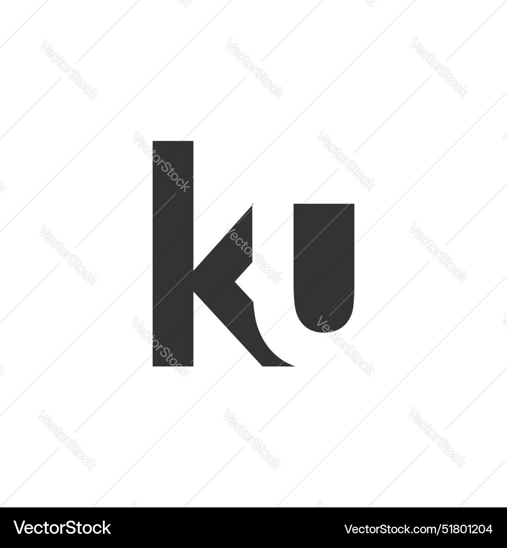 Ku creative geometric initial based modern Vector Image