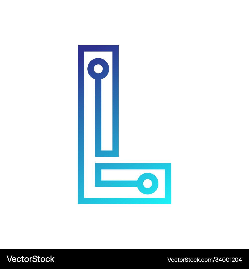 Letter l tech logo Royalty Free Vector Image - VectorStock
