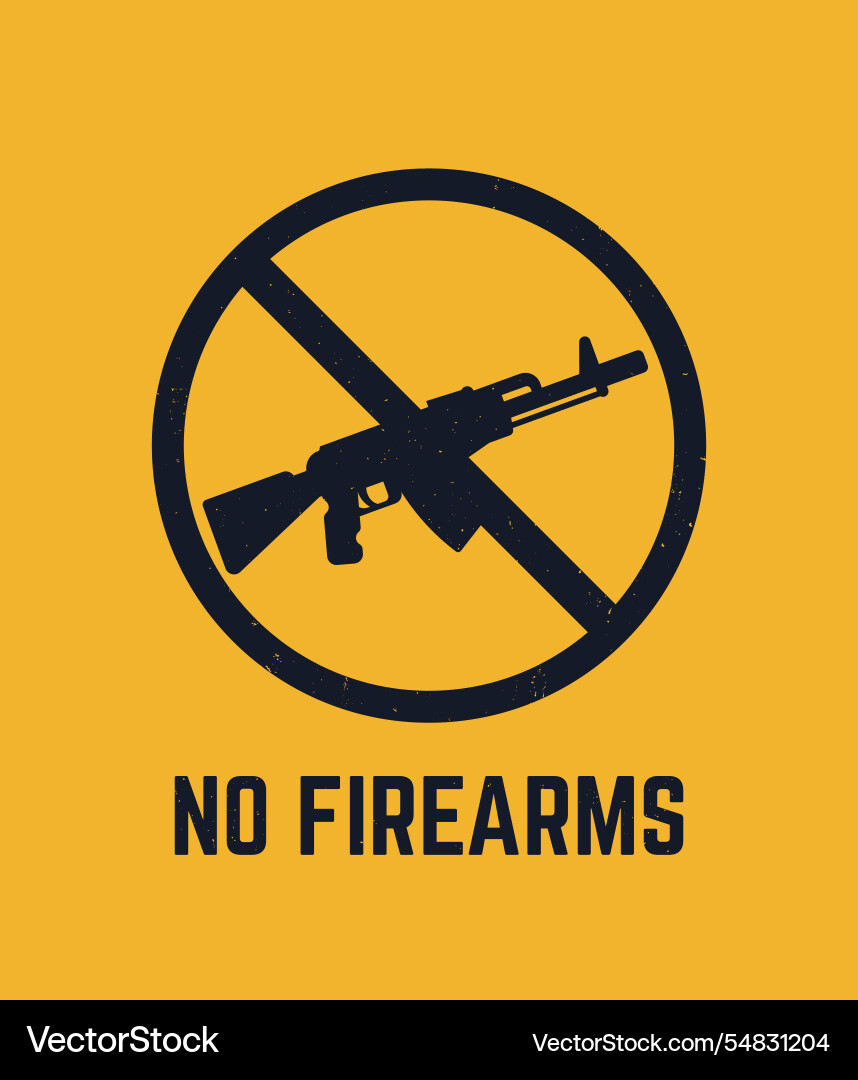 No guns sign with automatic rifle firearms Vector Image