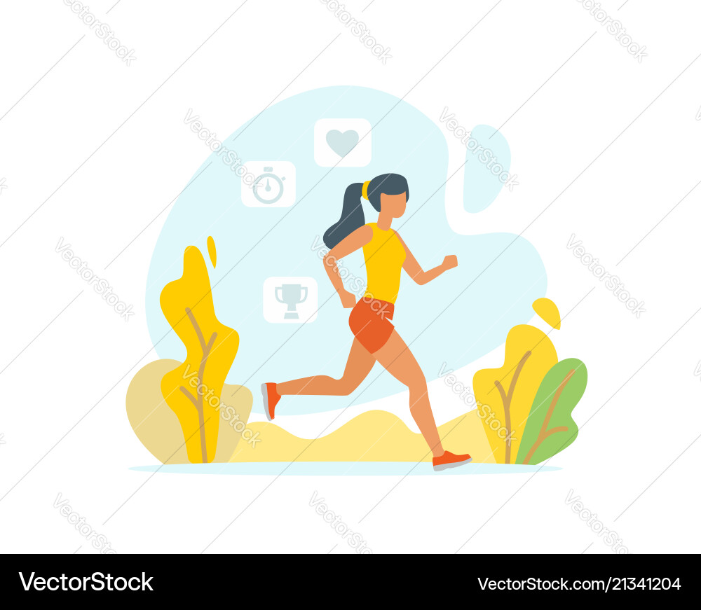 Running woman outdoor Royalty Free Vector Image