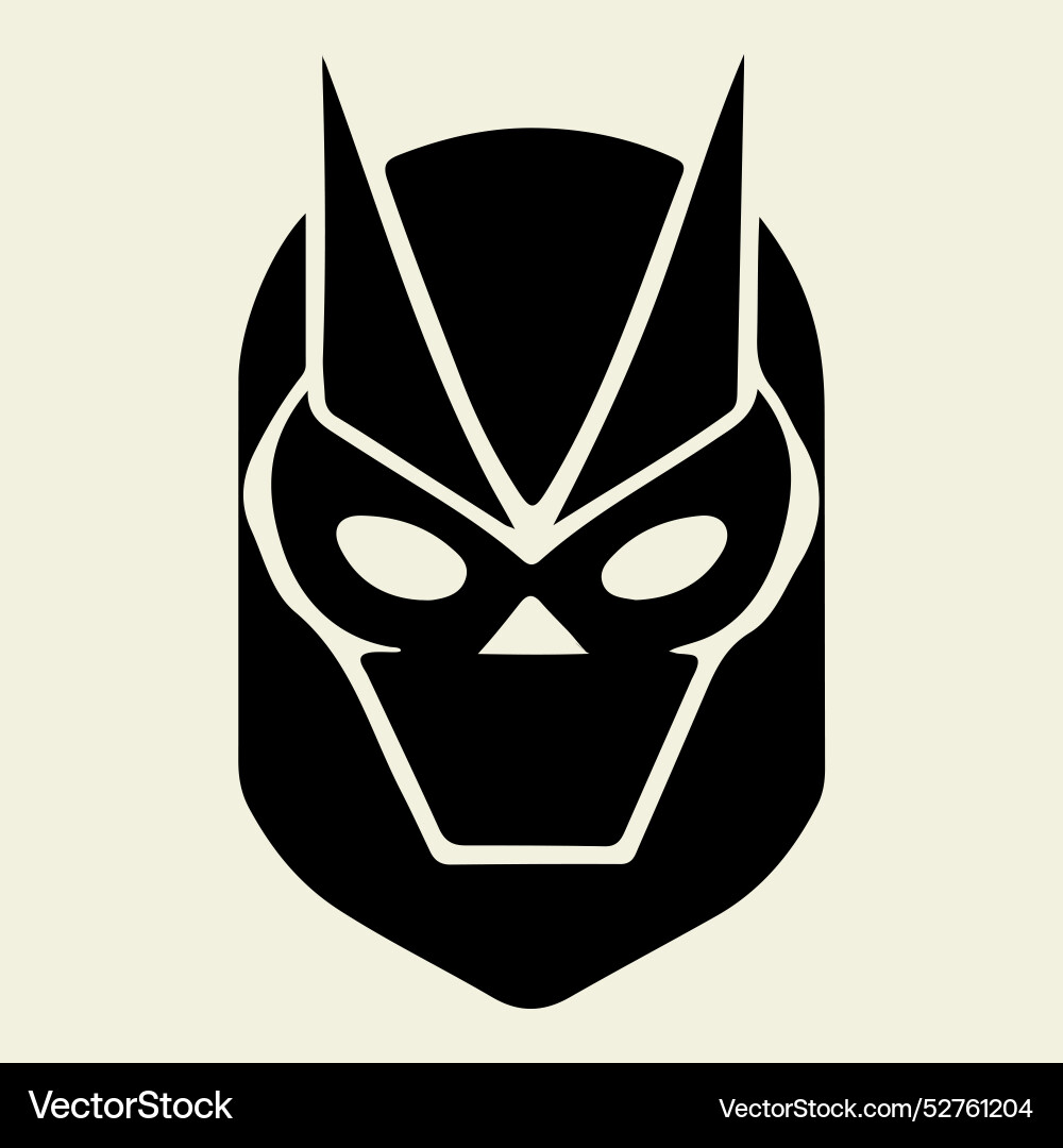 Solid black superhero mask silhouette icon Vector Image