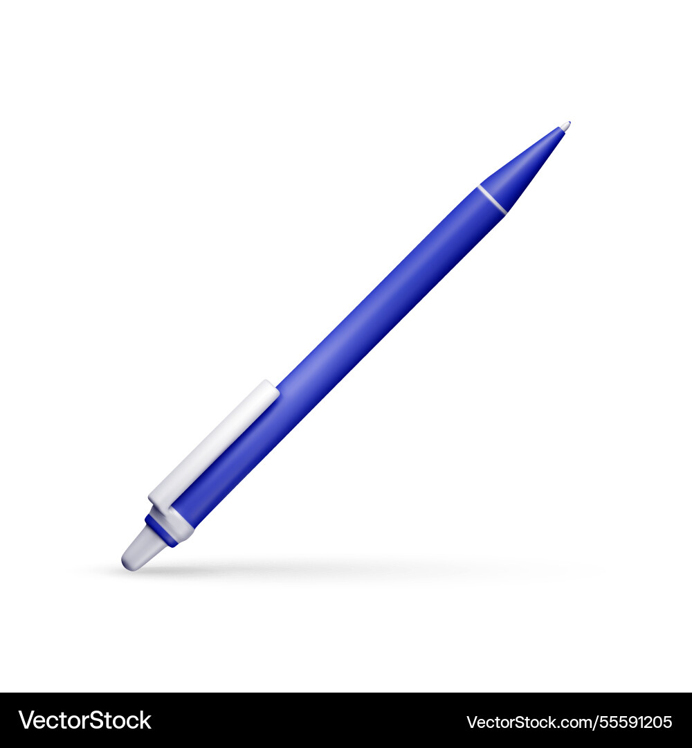 3d detailed classic ballpoint pen isolated Vector Image