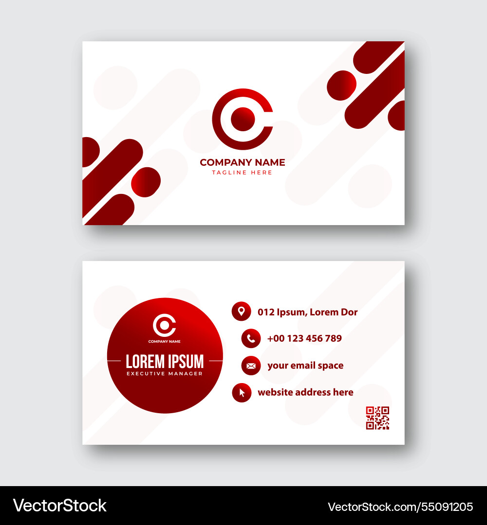 A red modern corporate business card Royalty Free Vector