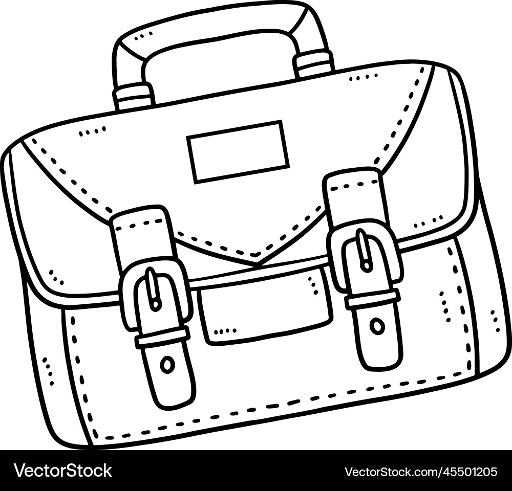 Briefcase isolated coloring page for kids Vector Image