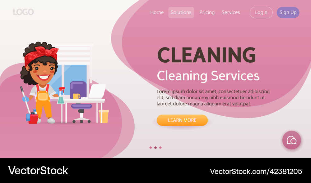 Cleaning website template Royalty Free Vector Image