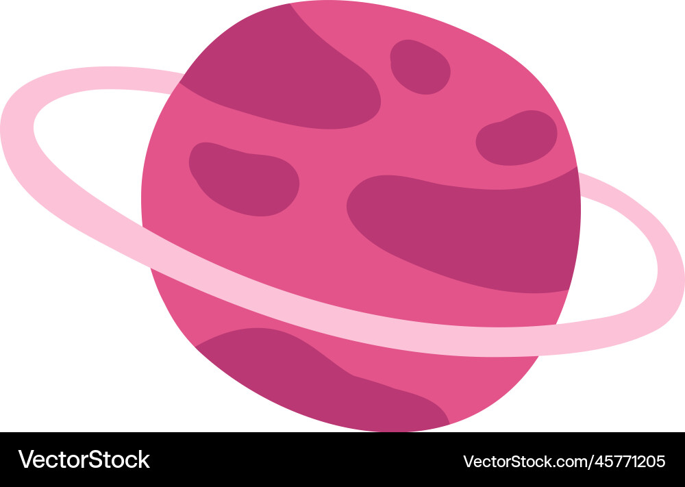 Cute planet with ring space icon universe symbol Vector Image