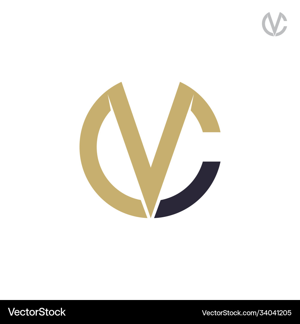 Cv monogram logo Royalty Free Vector Image - VectorStock