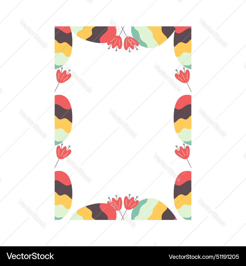 Easter egg rectangle frame design holiday Vector Image