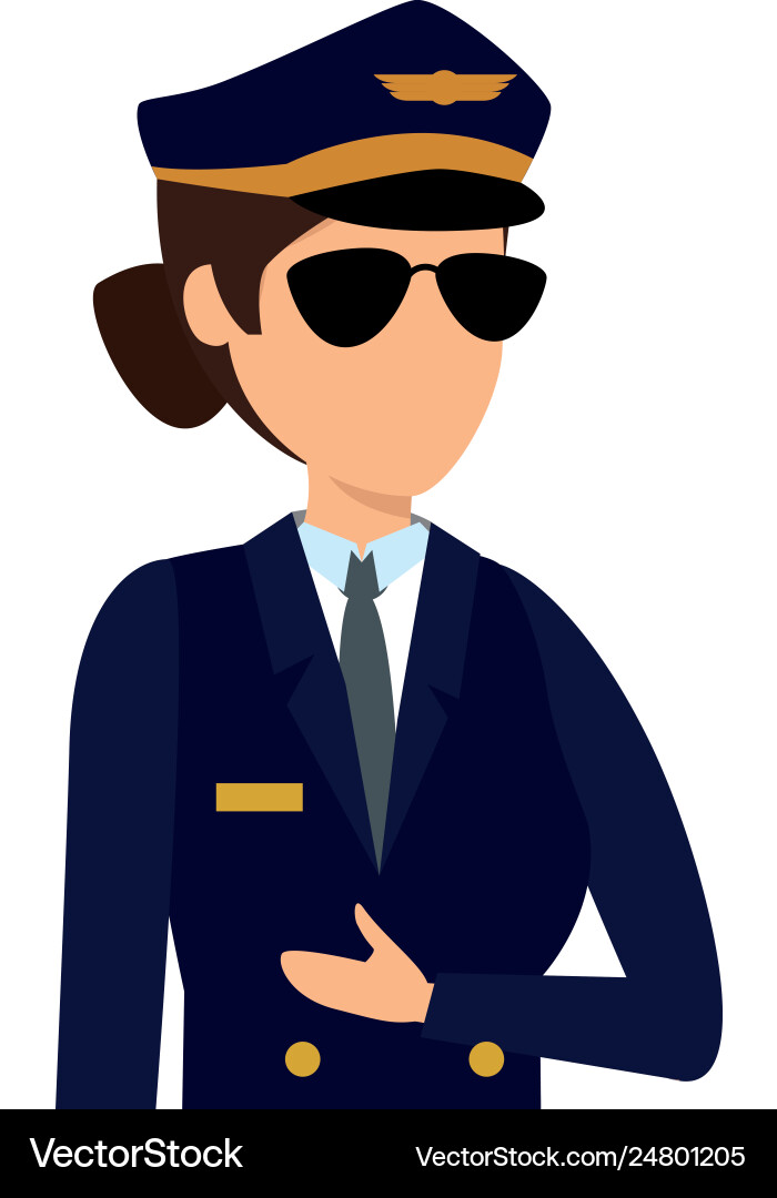 Female aviation pilot avatar character Royalty Free Vector