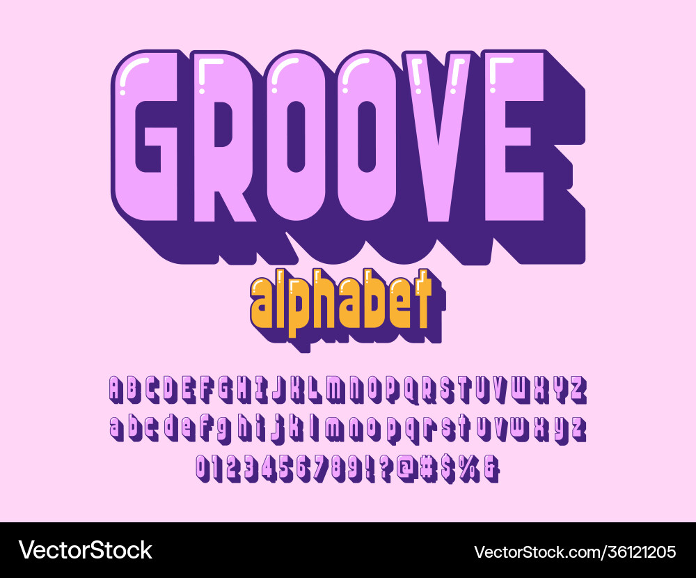 Groove Schriftart Lizenzfreies Vektorbild - VectorStock