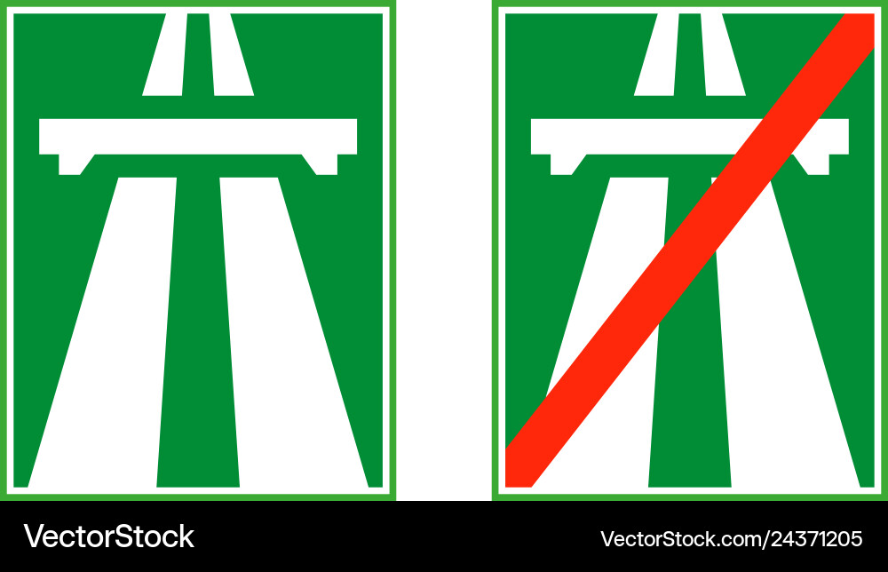 Autobahnschild am Ende Lizenzfreies Vektorbild