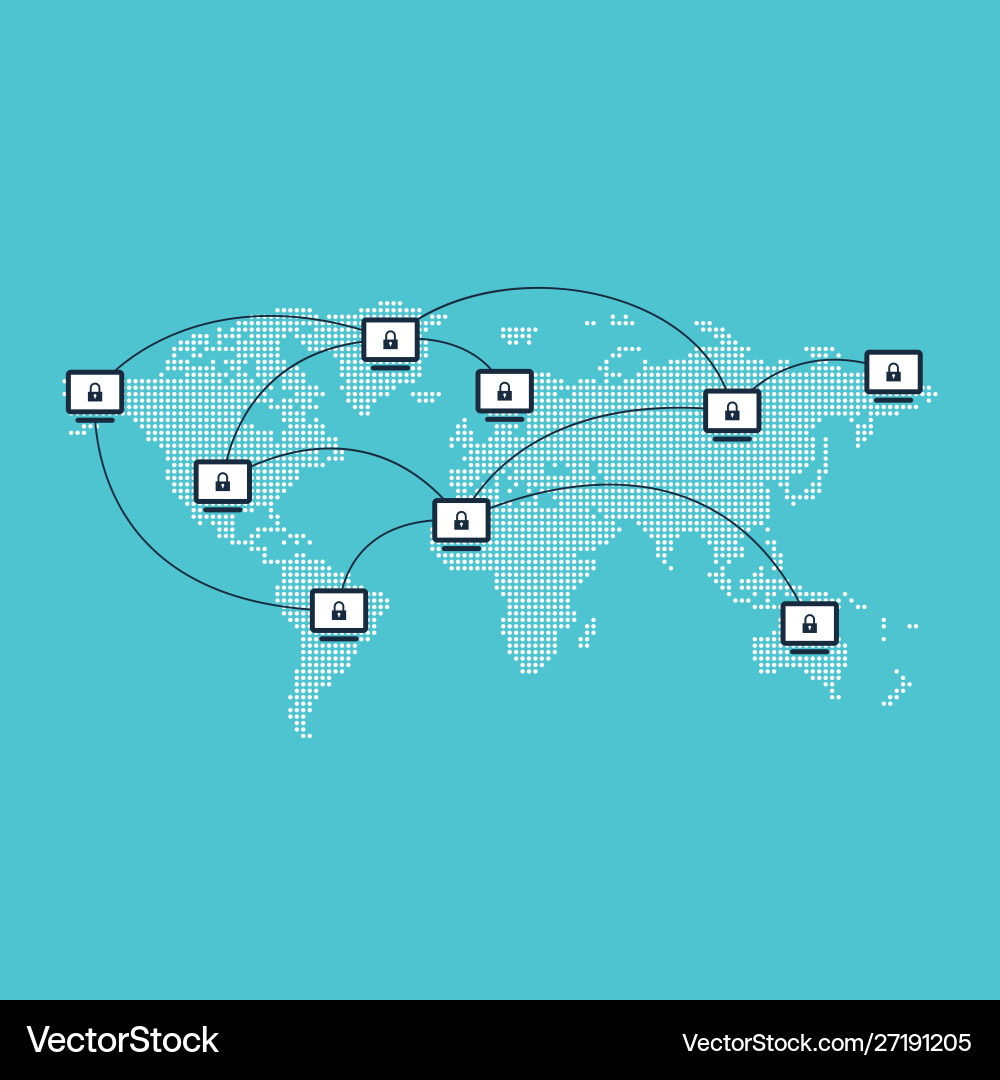 Internet security protection system Royalty Free Vector