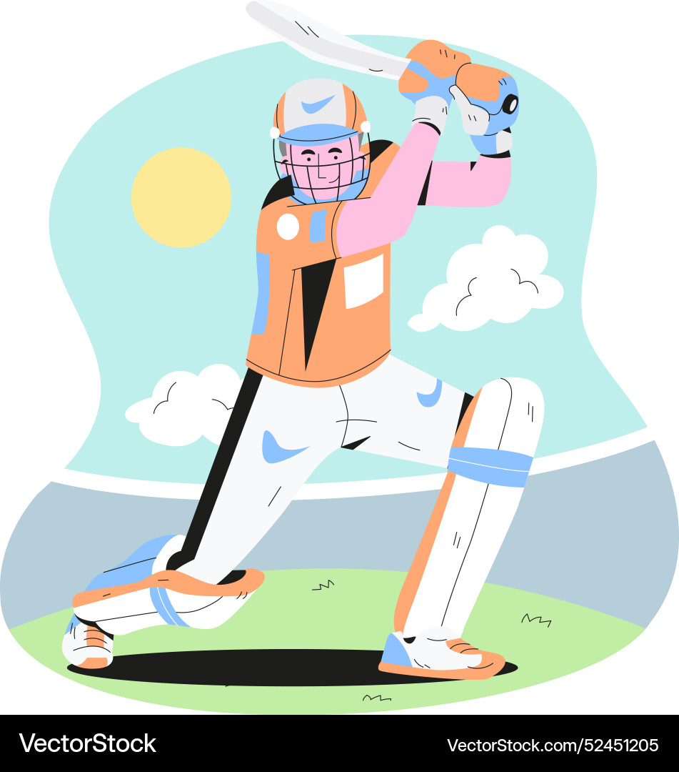 Ipl cricket in hand drawn style Royalty Free Vector Image