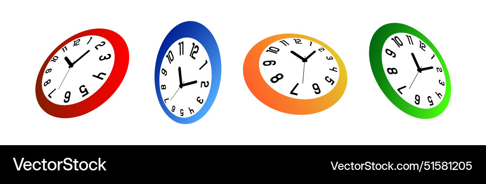 Melting watches deformed wall clock Royalty Free Vector