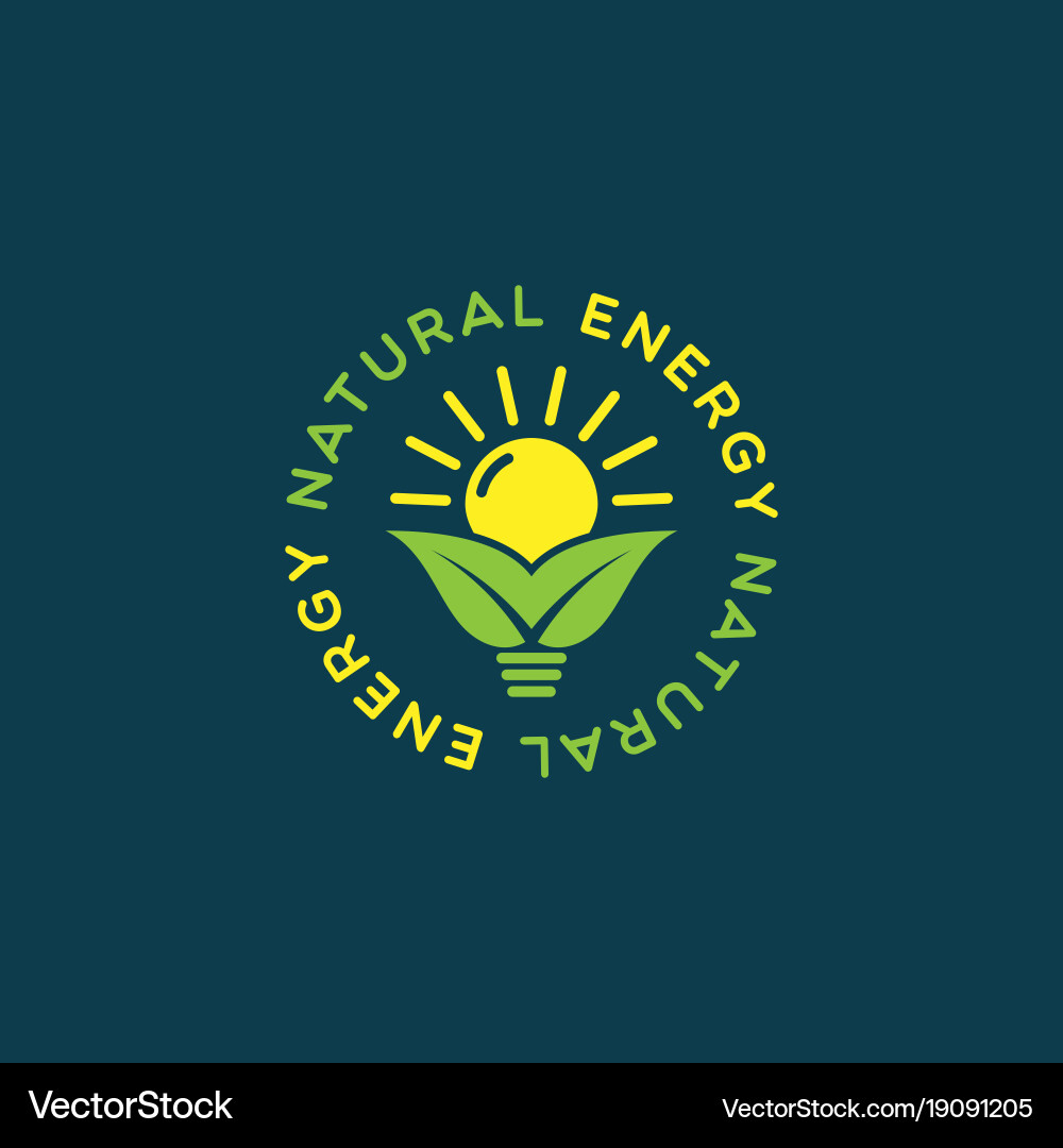 Natural energy logo Royalty Free Vector Image - VectorStock