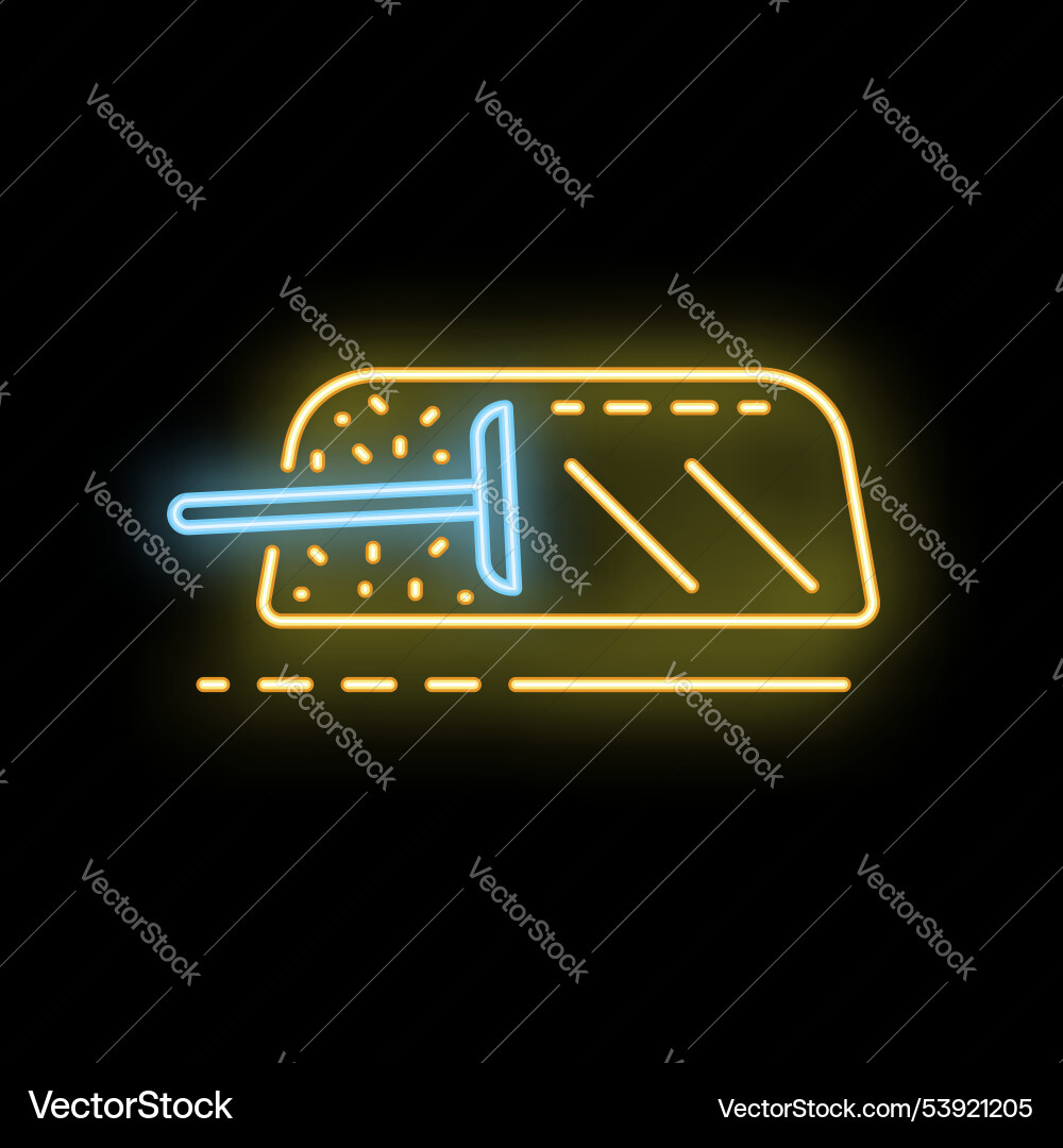 Neon cleaning service logo with squeegee cleaning Vector Image