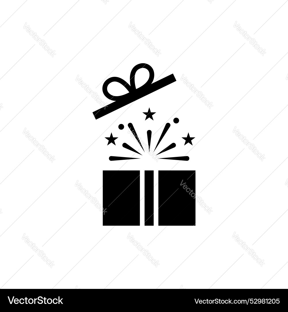 Open gift box icon set of surprise Royalty Free Vector Image