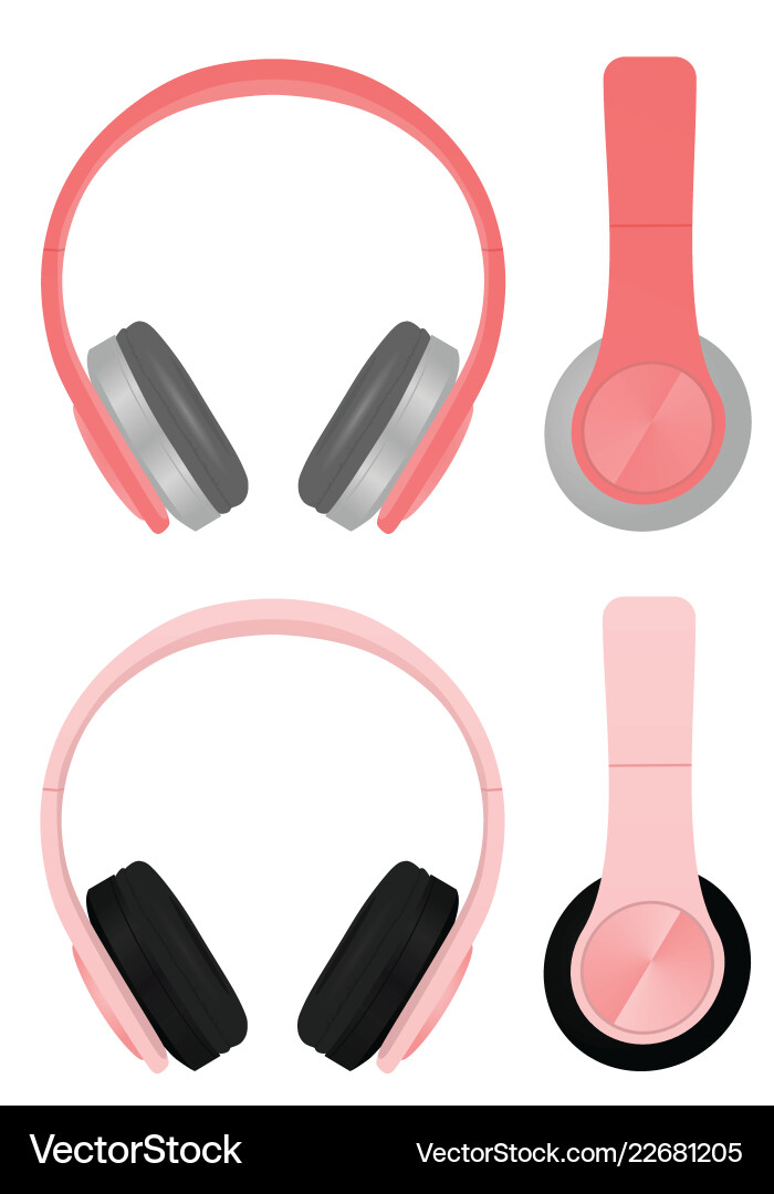 Pink headphones Royalty Free Vector Image - VectorStock