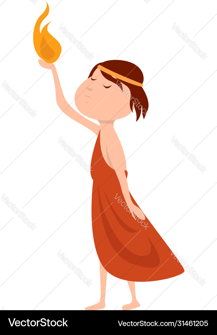 Prometheus god on white background Royalty Free Vector Image