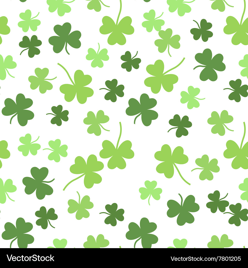 Seamless shamrock background for st Royalty Free Vector