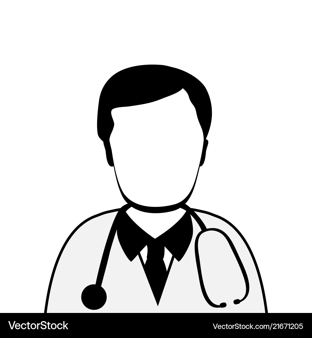 Silhouette of doctor Royalty Free Vector Image