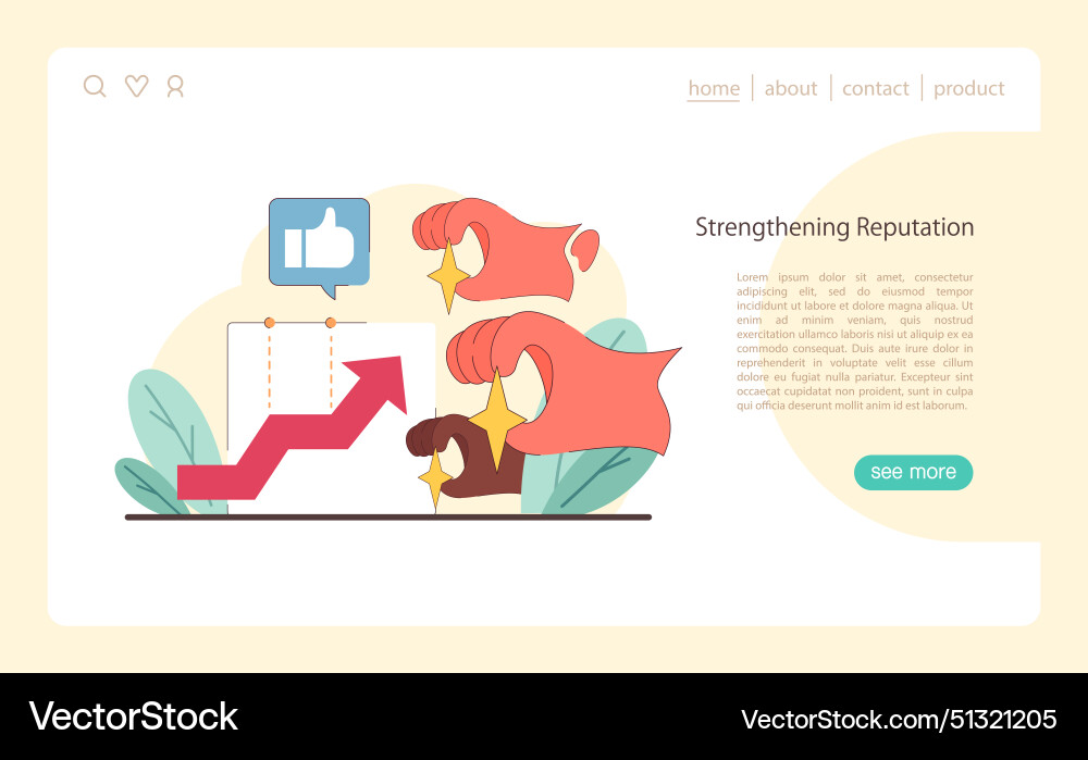 Strengthening reputation concept showcasing Vector Image