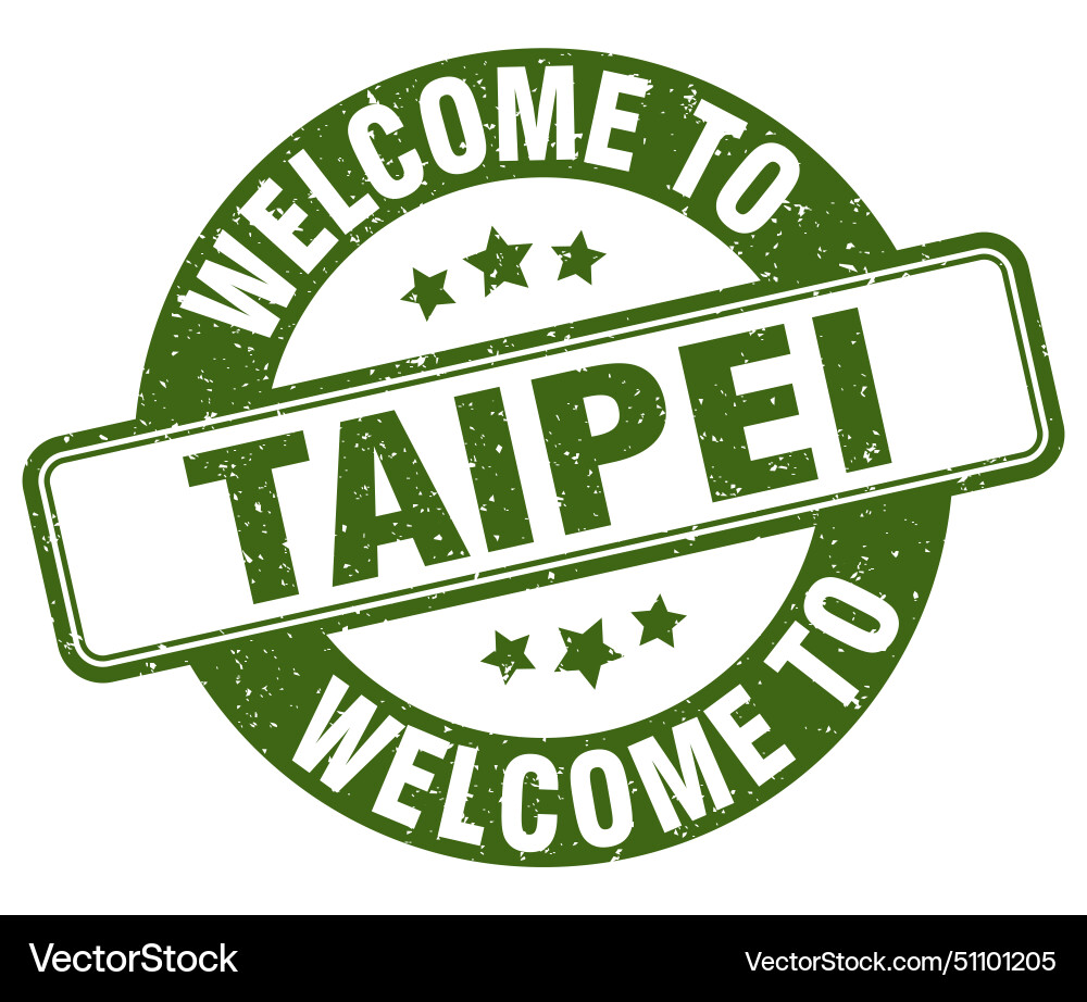 Welcome to taipei stamp round sign Royalty Free Vector Image