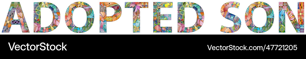 Word adopted son entangle object for decoration Vector Image