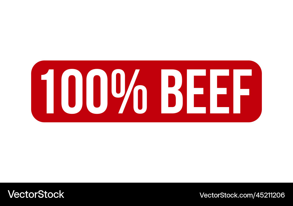 100% Beef Stamp Seal Royalty Free Vector Image