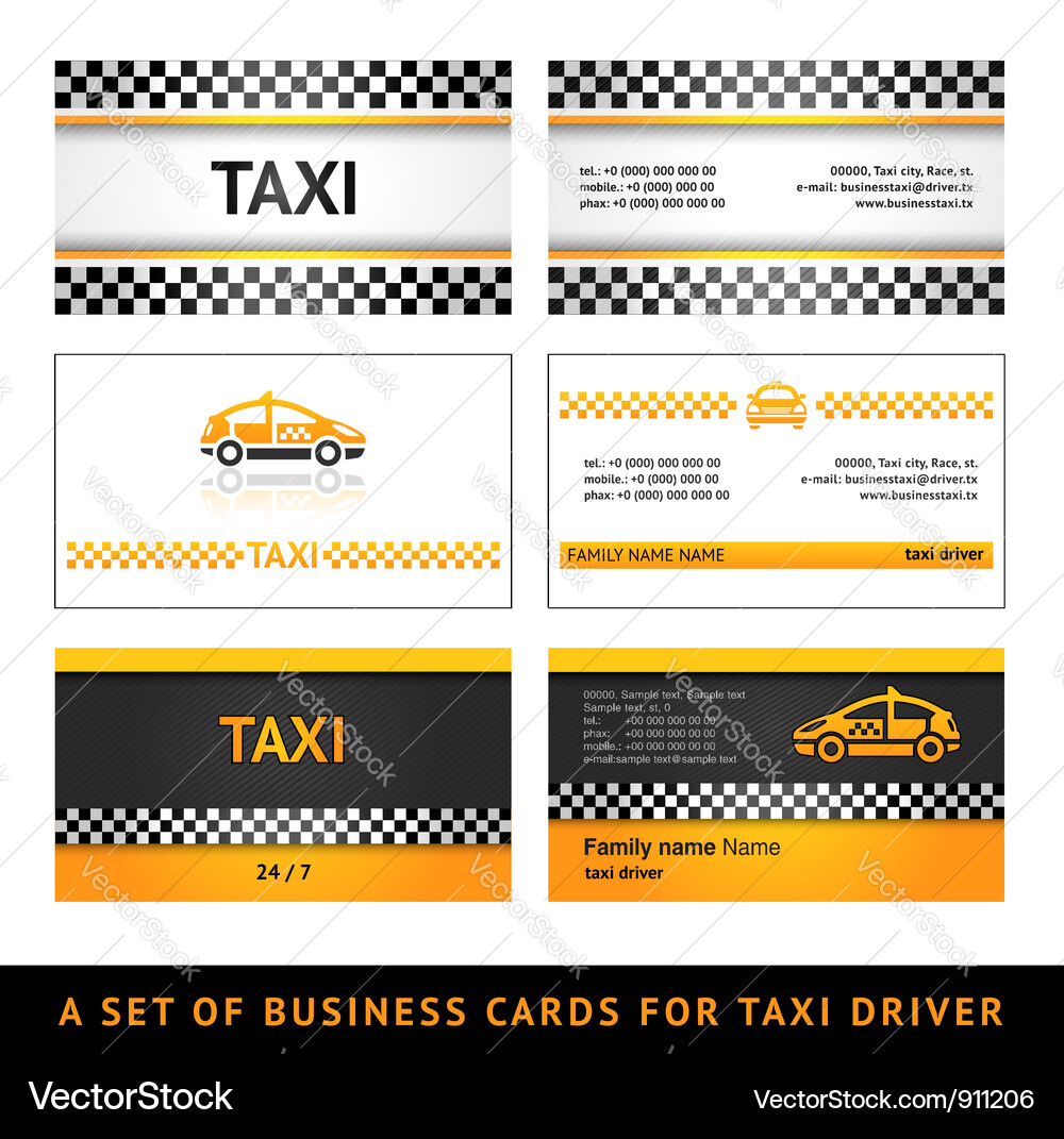 Business card taxi Royalty Free Vector Image - VectorStock