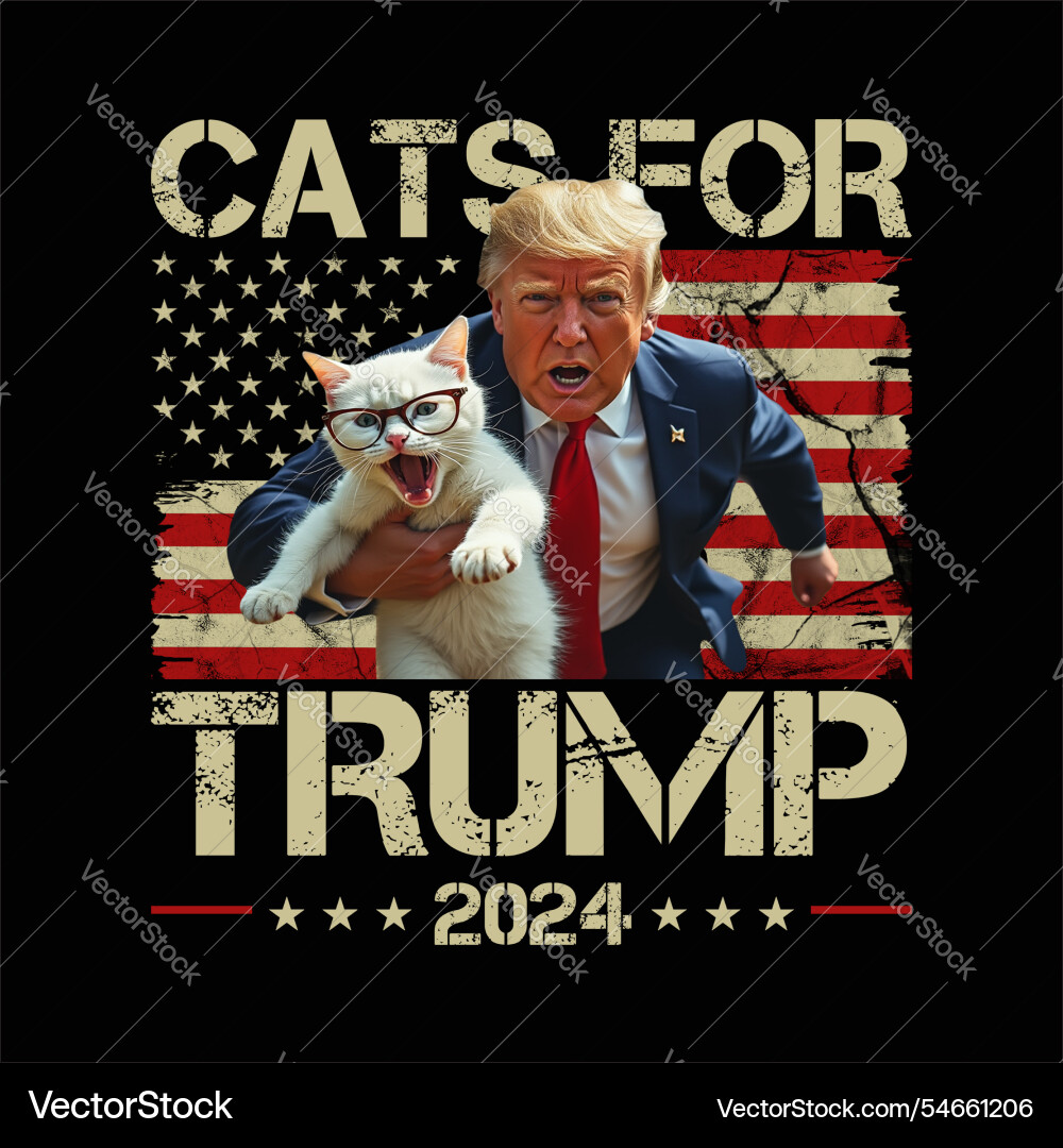 Cats for trump 2024 Royalty Free Vector Image - VectorStock