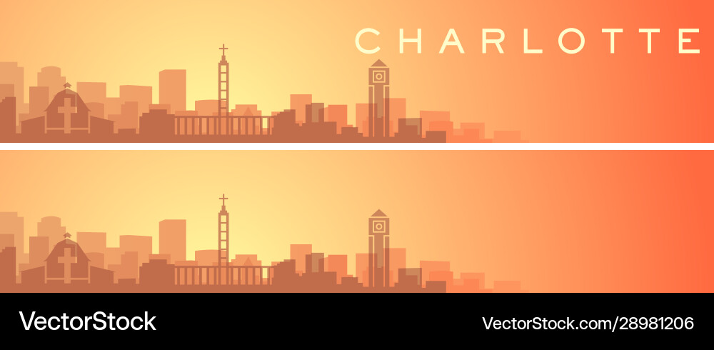Charlotte beautiful skyline scenery banner Vector Image
