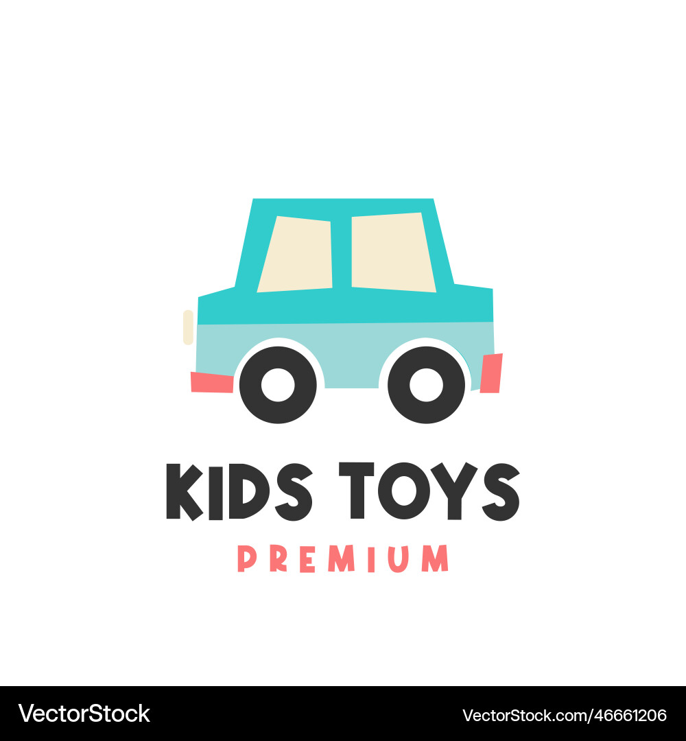 Cute children toy car Royalty Free Vector Image