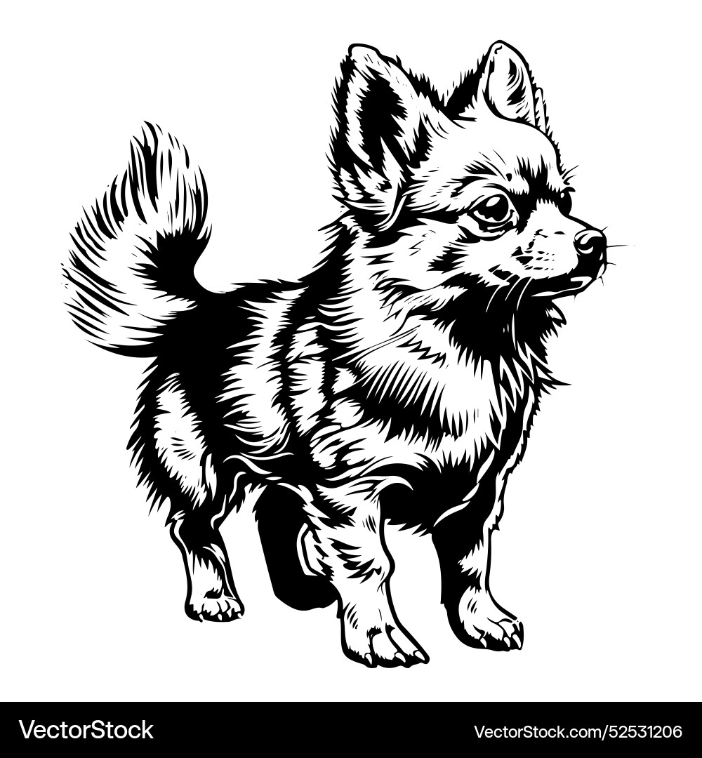 Cute mini foxy face dog head icon hand drawn Vector Image