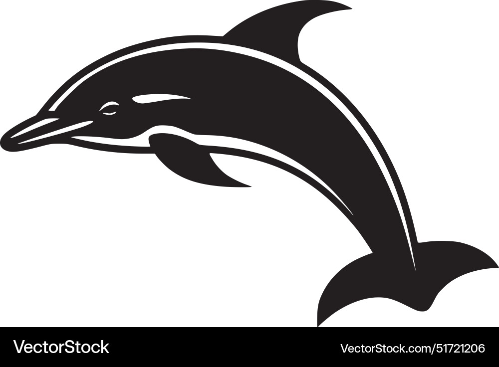 Dolphin - minimalist and simple silhouette Vector Image