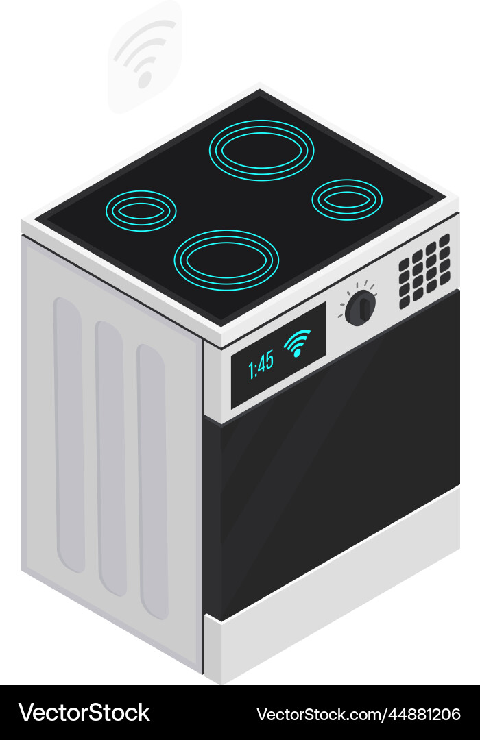 Iot kitchen range composition Royalty Free Vector Image