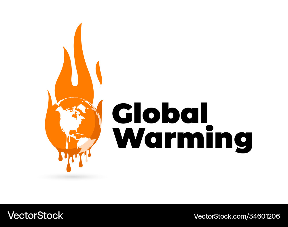 Melting Globe Earth Warming Logo Royalty Free Vector Image