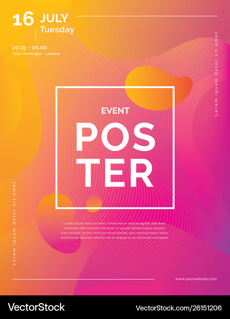 Modern event poster template Royalty Free Vector Image