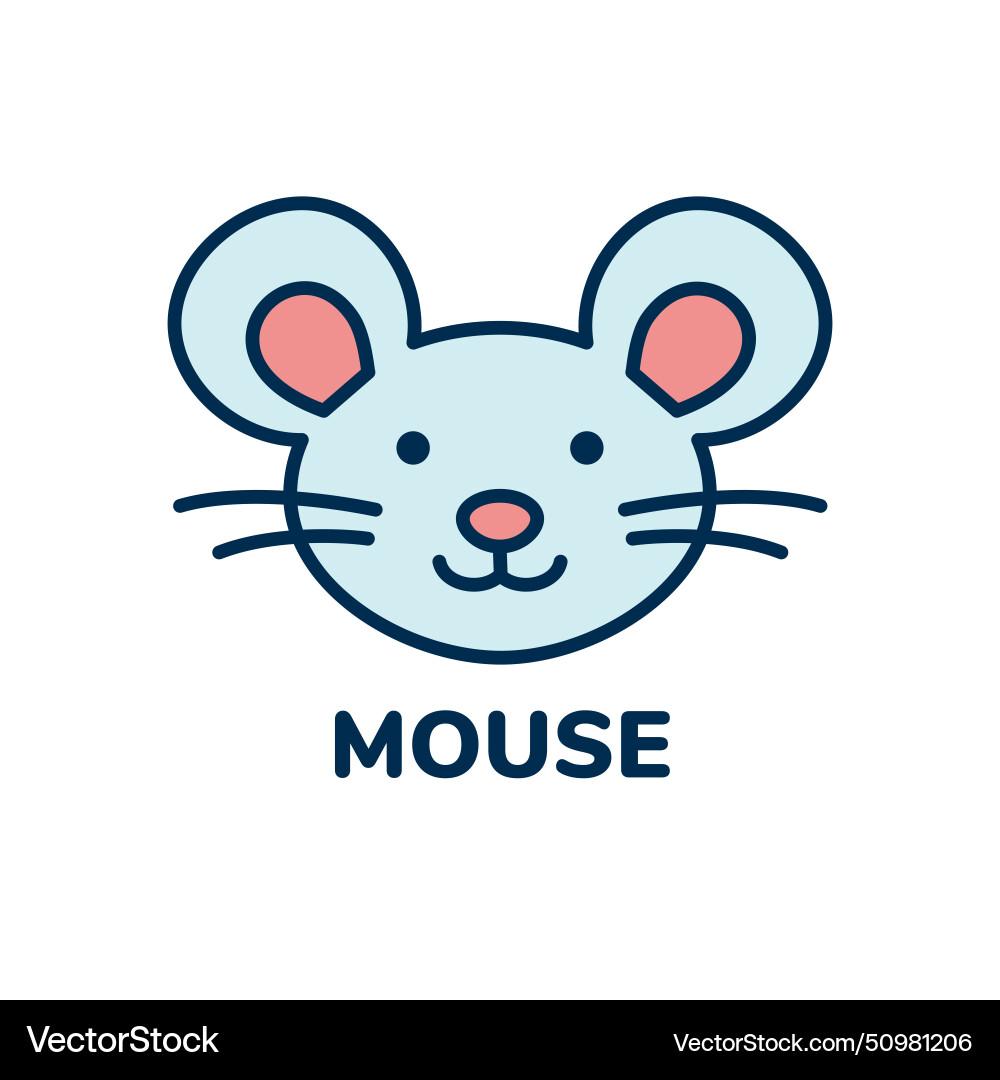 Mouse face logotype muzzle of logo doodle Vector Image