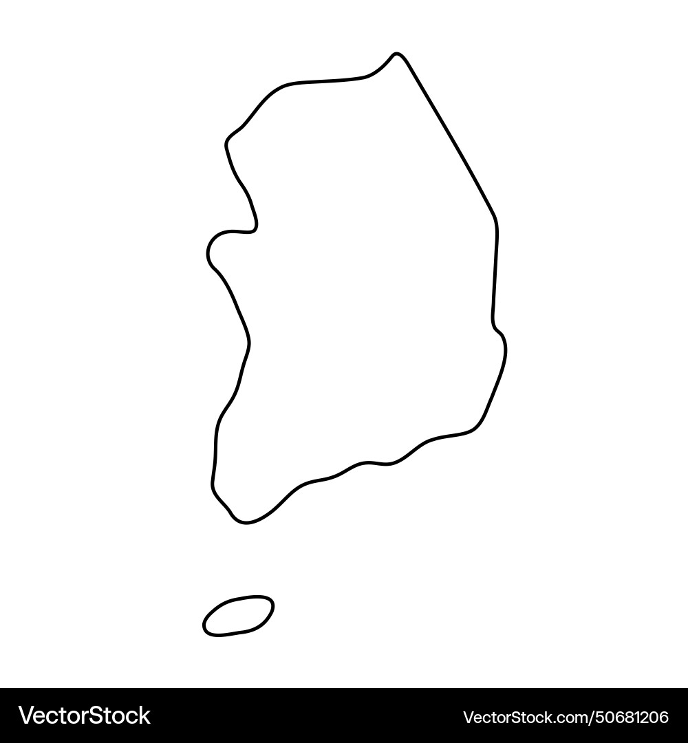 South korea simplified outline map Royalty Free Vector Image