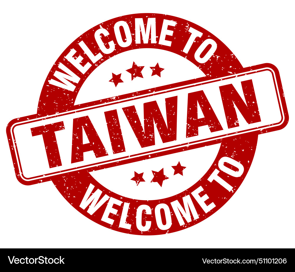 Welcome to taiwan stamp round sign Royalty Free Vector Image