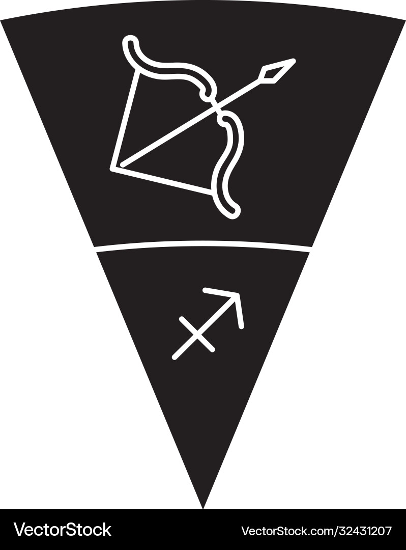 Astrology concept arch and bow symbol Royalty Free Vector