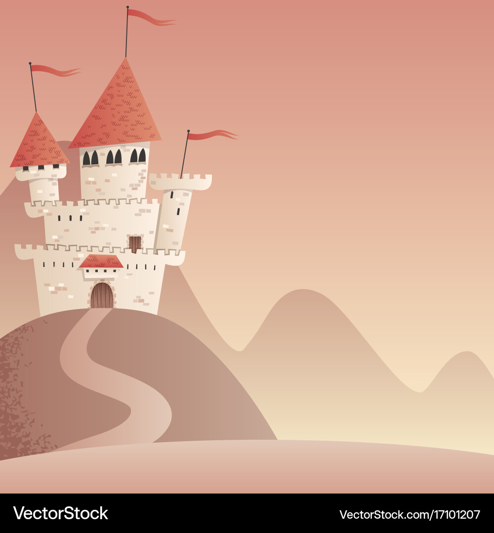 Castle landscape 2 Royalty Free Vector Image - VectorStock