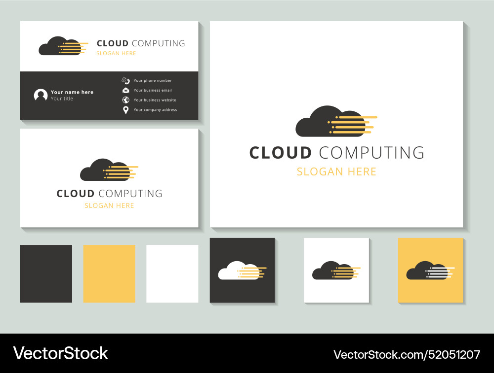 Cloud computing logo showing data transferring Vector Image