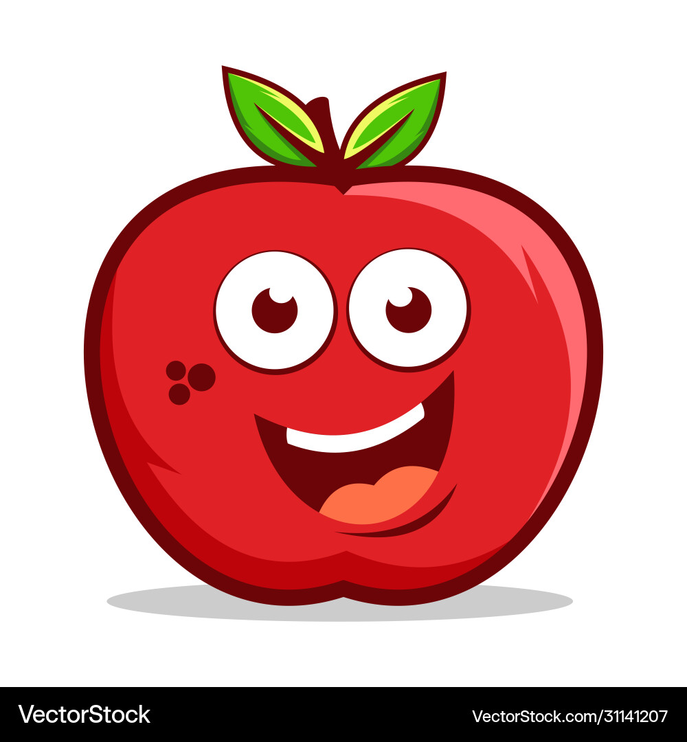 Cute apple cartoon characters Royalty Free Vector Image