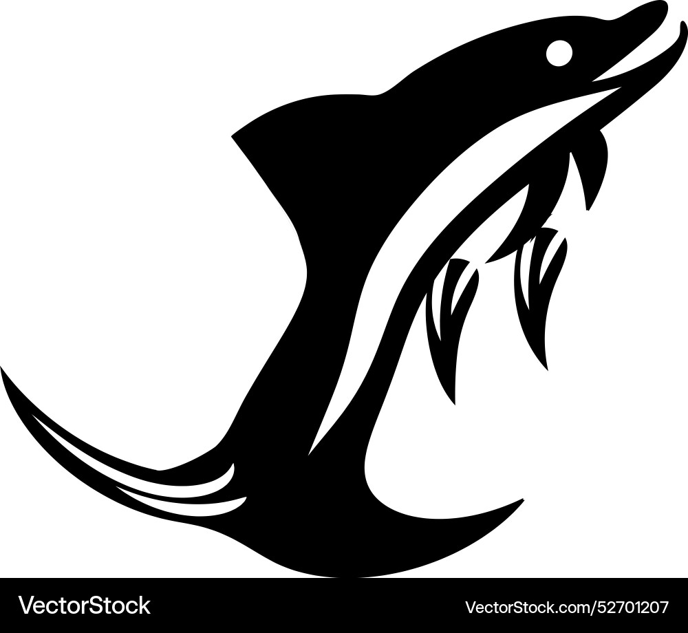 Fish collection silhouette trendy design Vector Image