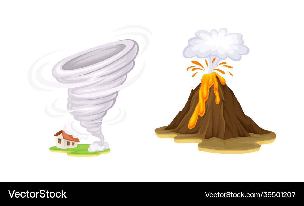 Tornado And Volcano AMAZING ORIGINAL VOLCANO ERUPTION NIGHT LIGHTNING