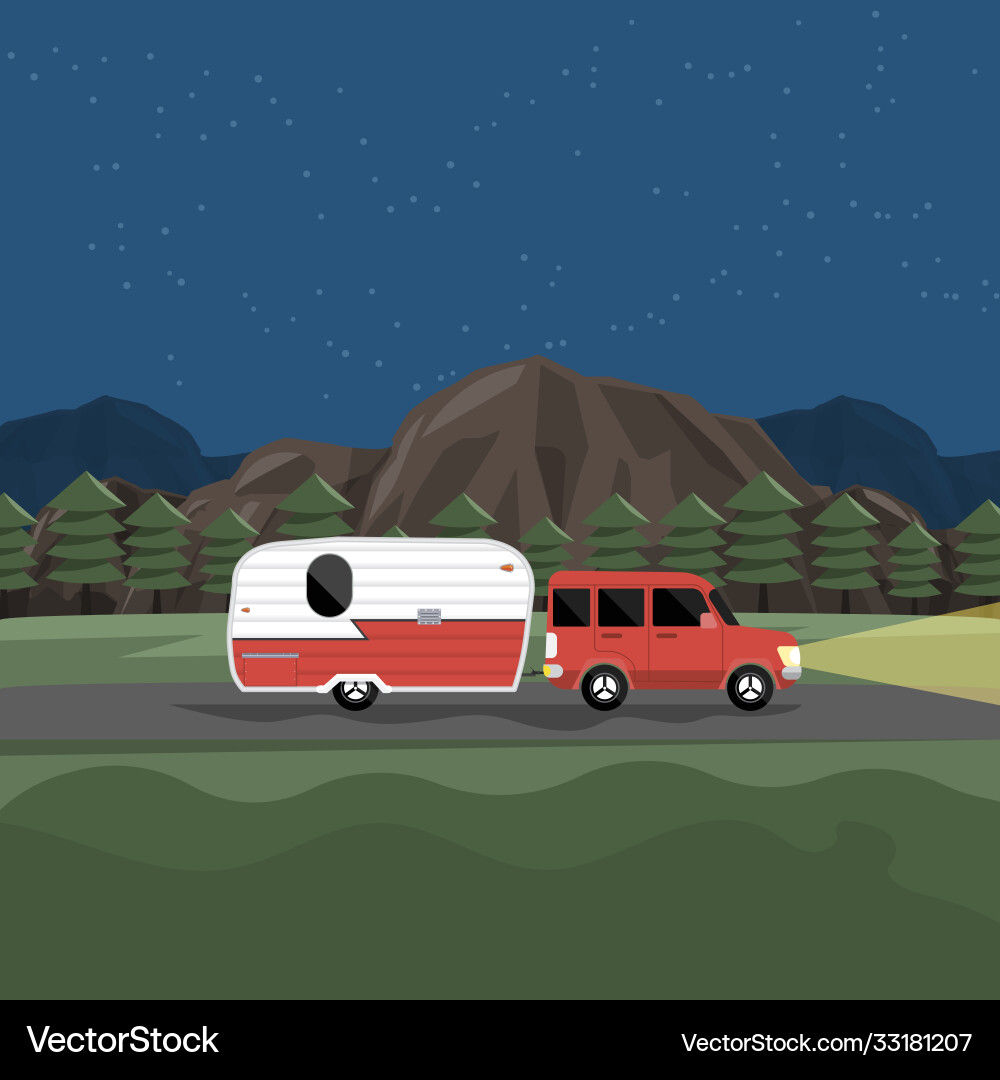 Rv camping 01 Royalty Free Vector Image - VectorStock