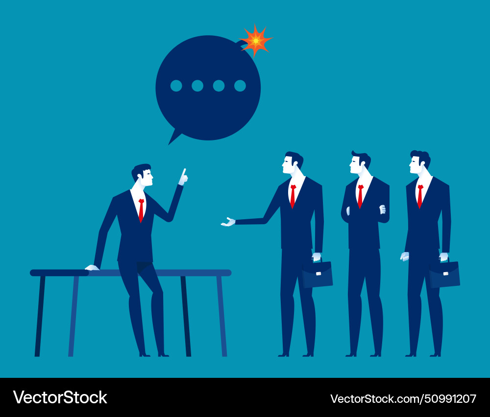 Troublemaker at work office business crisis Vector Image