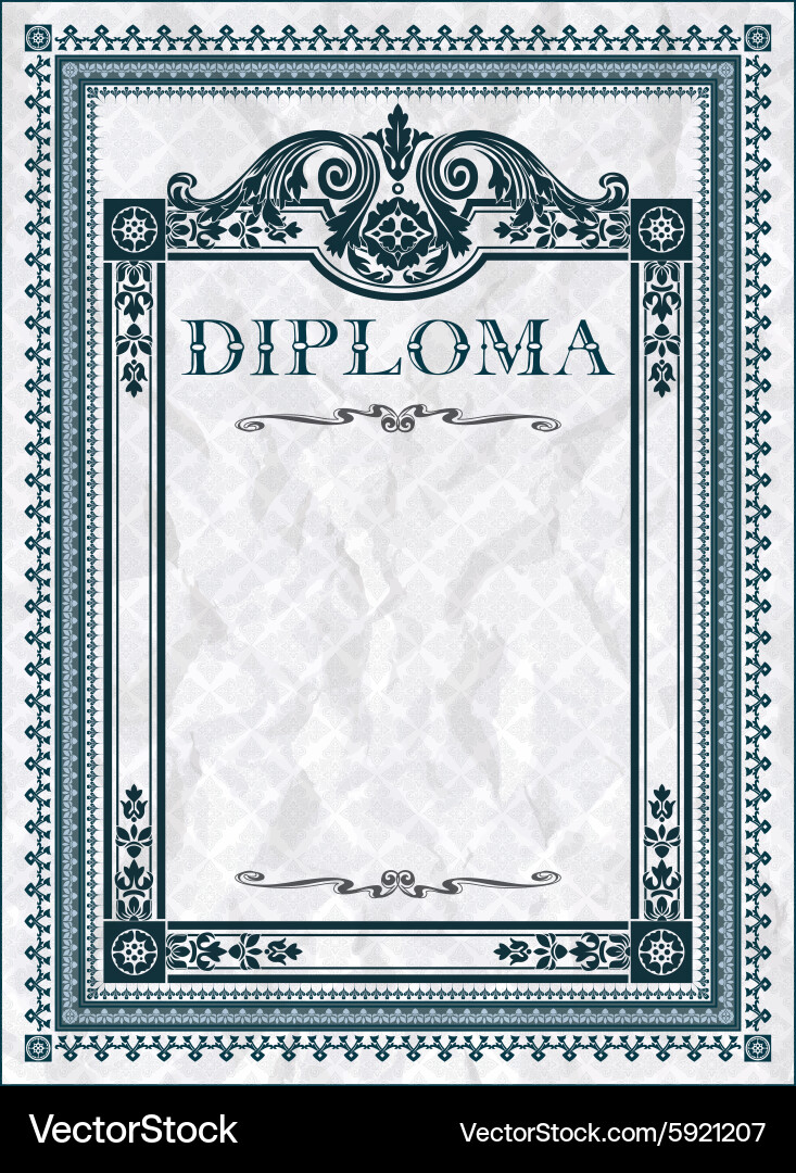 Vintage Diploma Certificate Frame Royalty Free Vector Image